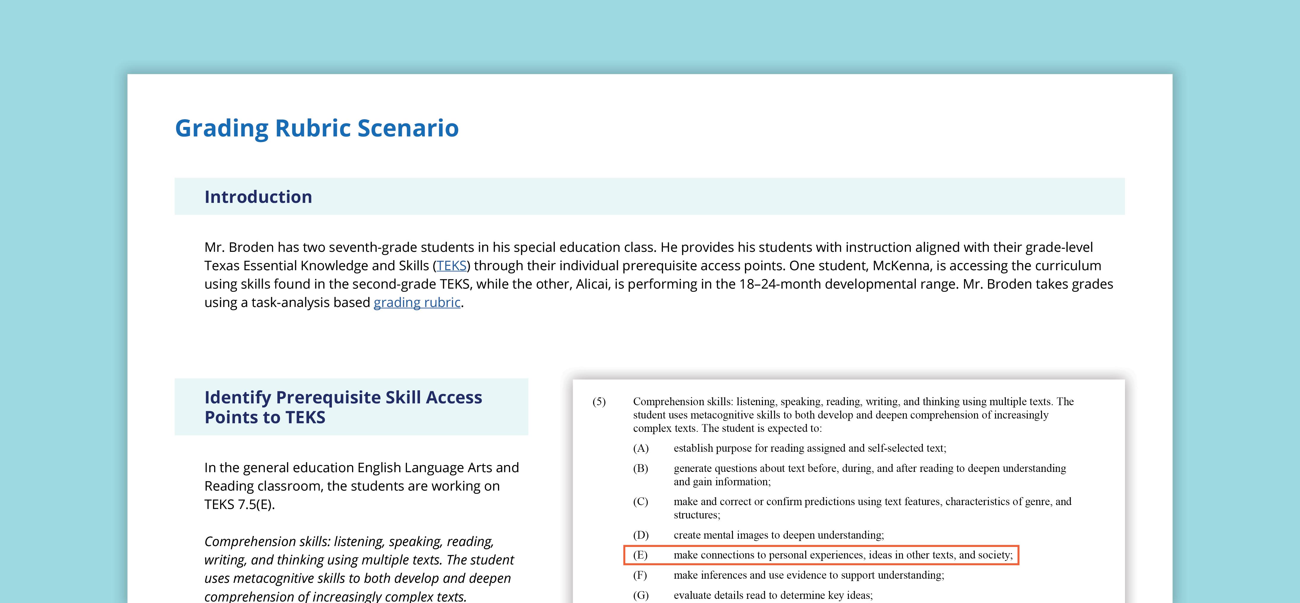 Grading Rubric for Students with Complex Access Needs: Classroom ...